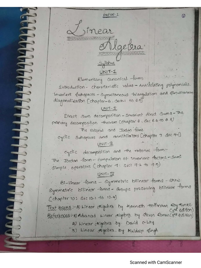 PG Linear Algebra 3 RD Sem | PDF