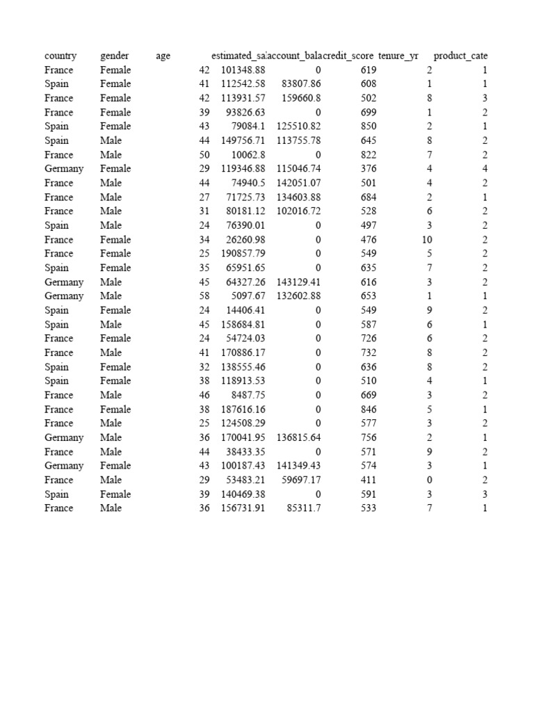 Churn Customer Test | PDF