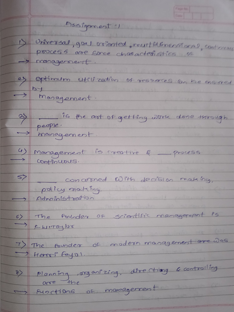 Management Assignments | PDF