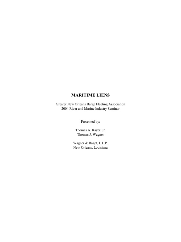 12 04 Maritime Liens Gnobfa 64938 | PDF | Lien | Common Law