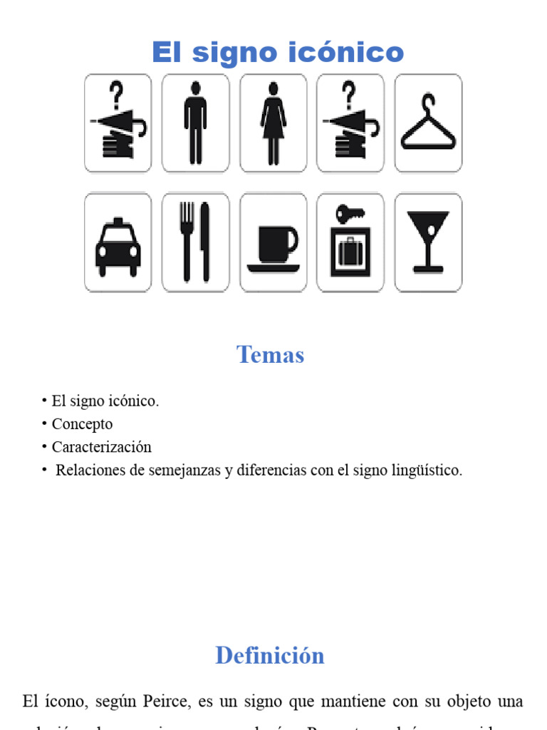 Signo Icónico: Definición y Características | PDF | Comunicación humana ...