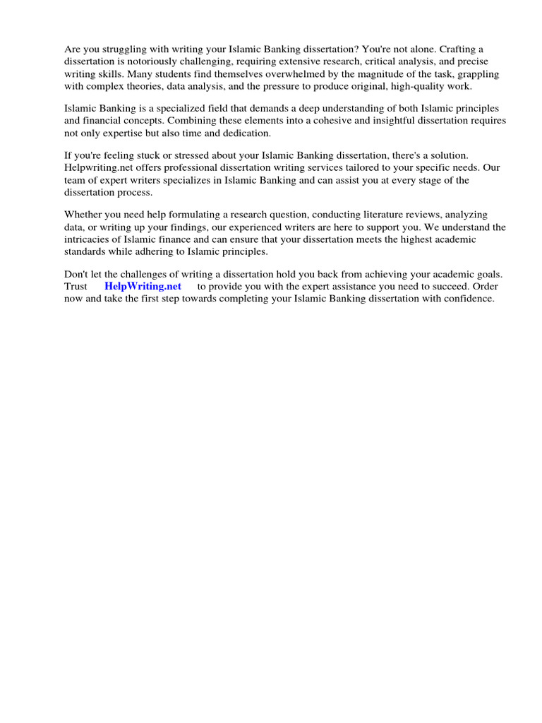 Islamic Banking Dissertation Help | PDF | Islamic Banking And Finance | Banks