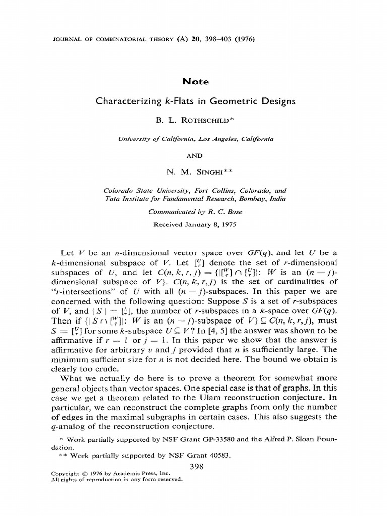 Bruce Characerizing Subspaces | PDF | Geometry | Mathematical Proof