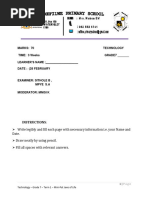Assessment Task 1 Grade 7 Technology Mini PAT | PDF