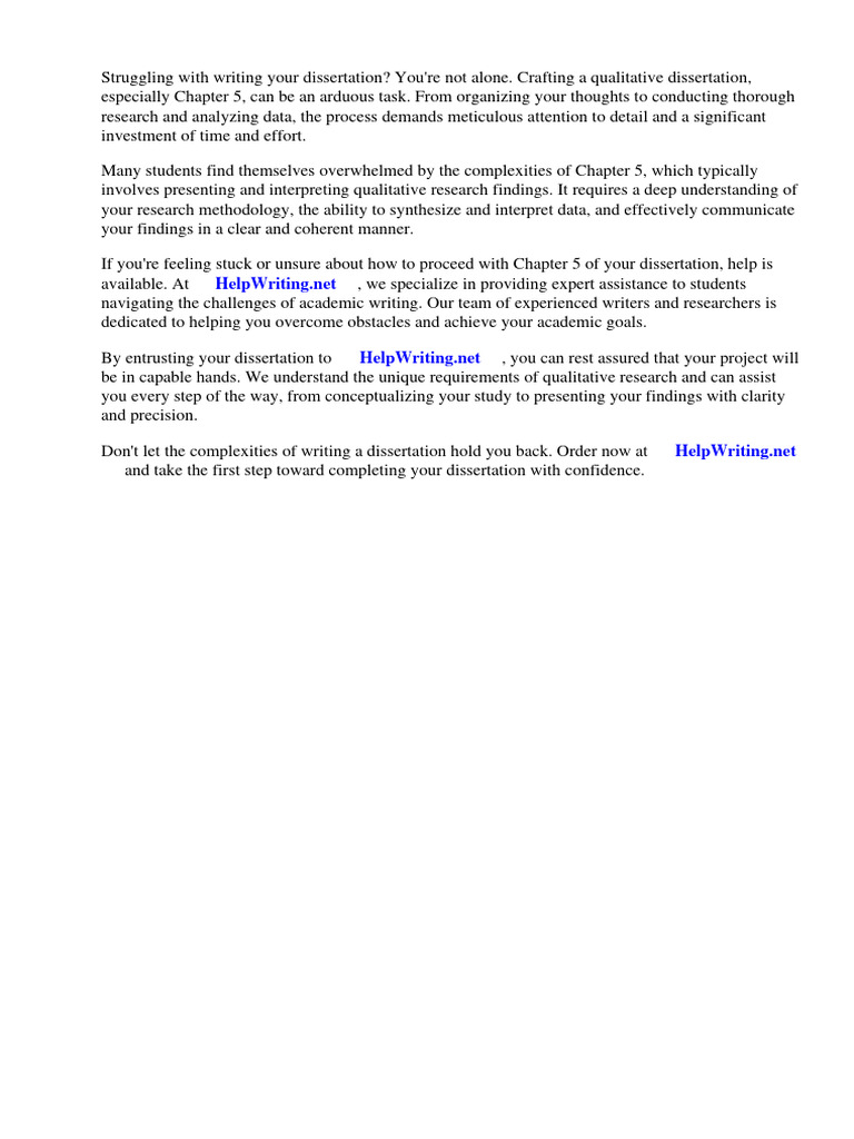 Chapter 5 Dissertation Qualitative | PDF | Methodology | Thesis Chapter 5 Dissertation Qualitative | PDF | Methodology | Thesis
