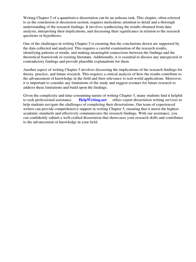How To Write Chapter 5 of A Quantitative Dissertation | PDF | Thesis ...