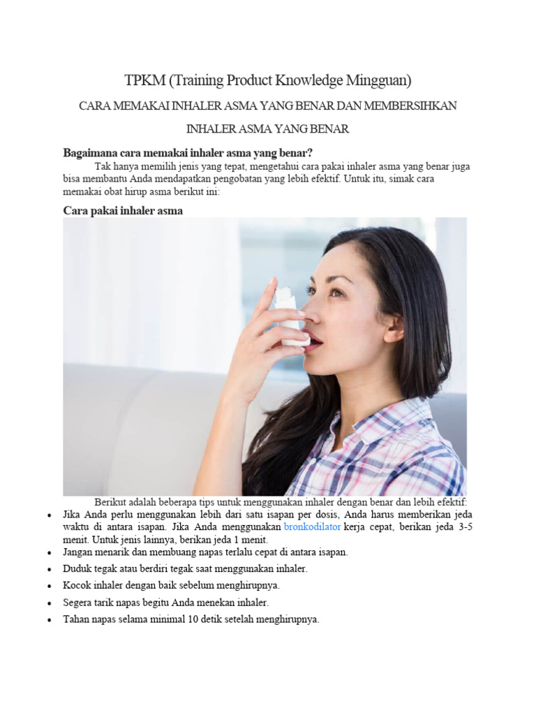 Cara Pakai Inhaler Asma yang Benar | PDF | Kesehatan Holistik