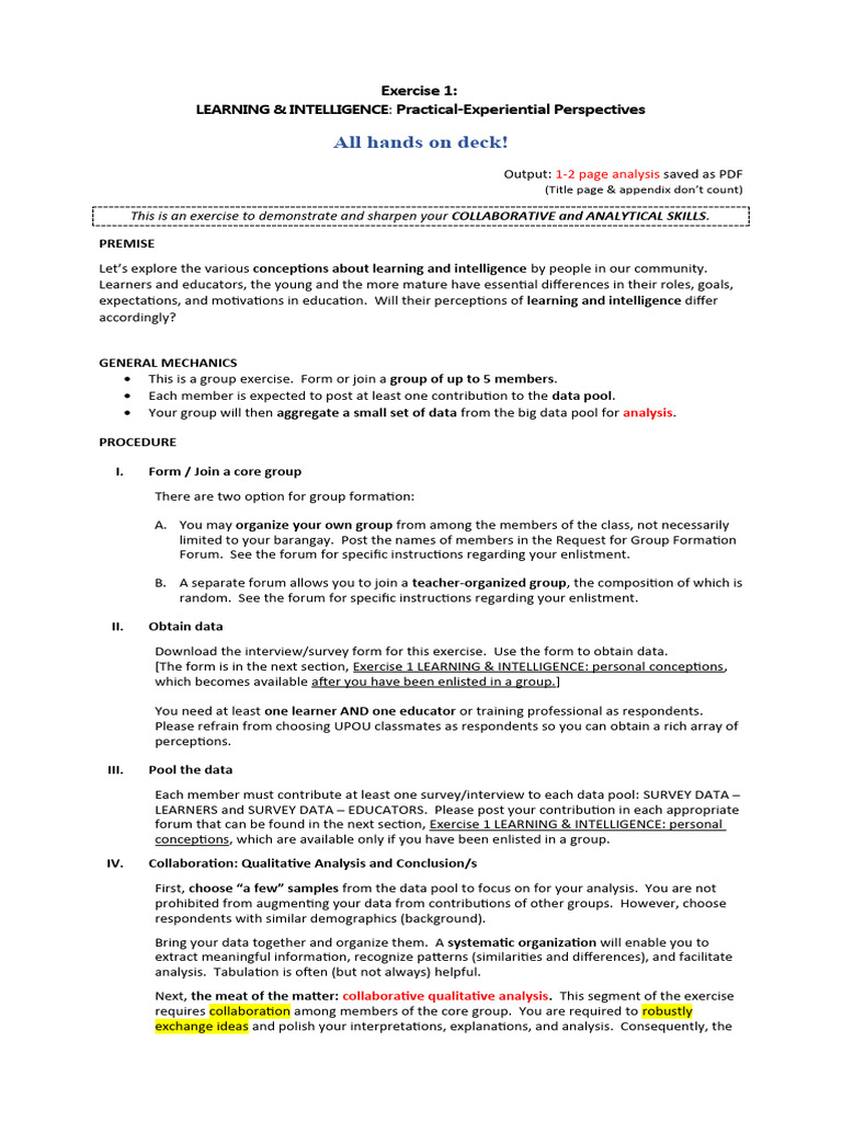 Collaborative Analysis of Learning Perceptions | PDF | Learning | Data