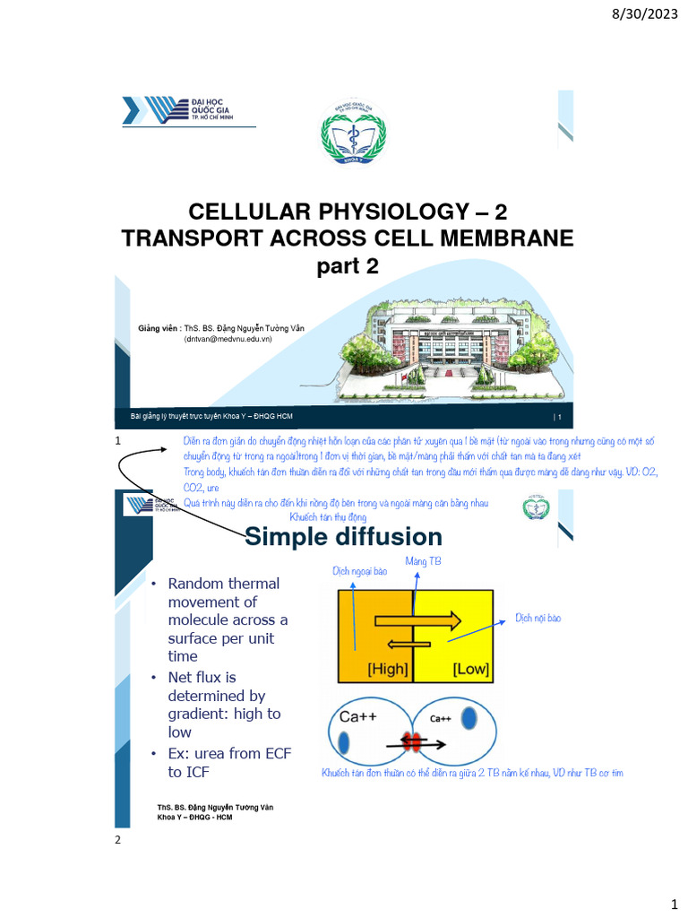 10 Cellular physiology 2- transportation through membrane part 2 | PDF