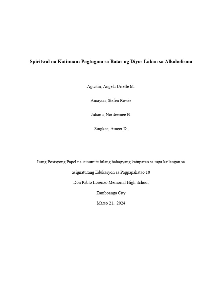 Posisyong Papel | PDF