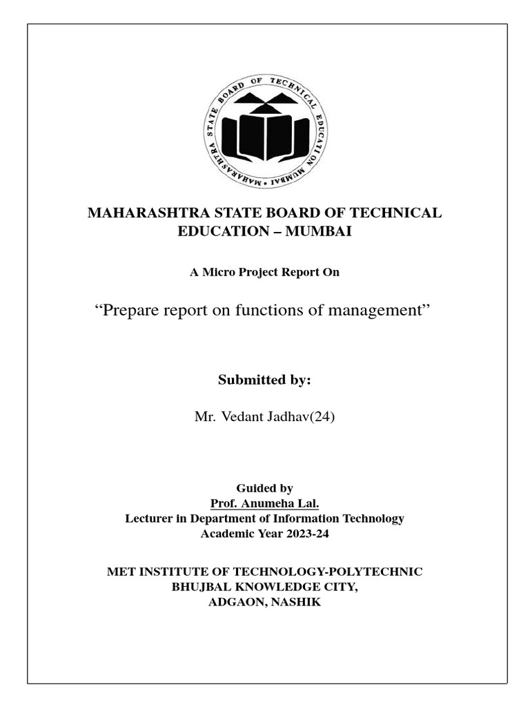 Management Microproject Pdf Leadership Information