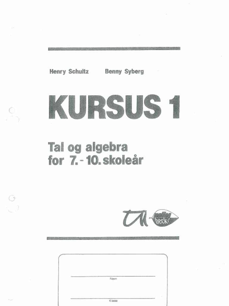 Tal Og Algebra - Kursus 1 | PDF