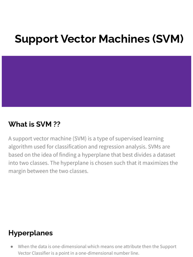 Support Vector Machines (SVM) | PDF