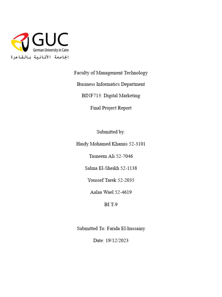 Digital Marketing Final Project Report | PDF | Digital Marketing ... Digital Marketing Final Project Report | PDF | Digital Marketing ...