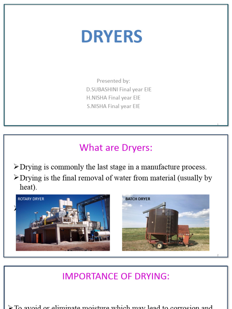 DRYERS | PDF | Clothes Dryer | Industrial Processes