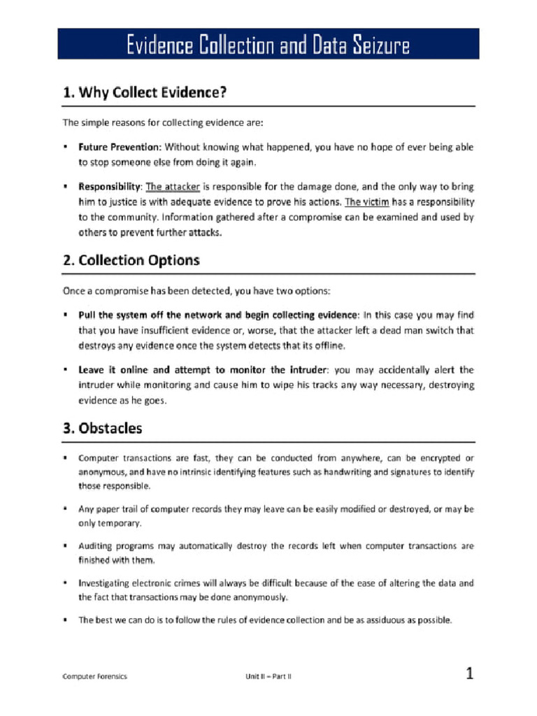 Evidence Collection | PDF
