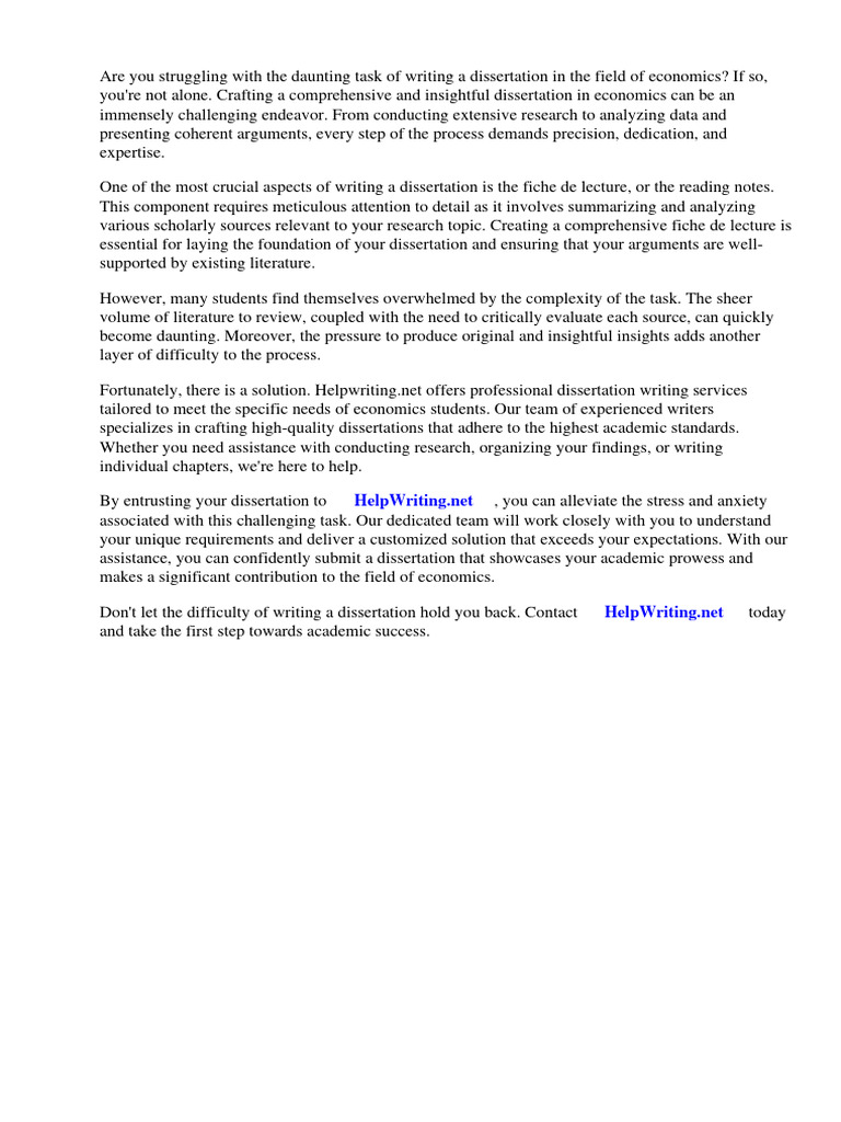 Fiche de Lecture Dissertation Economique | PDF