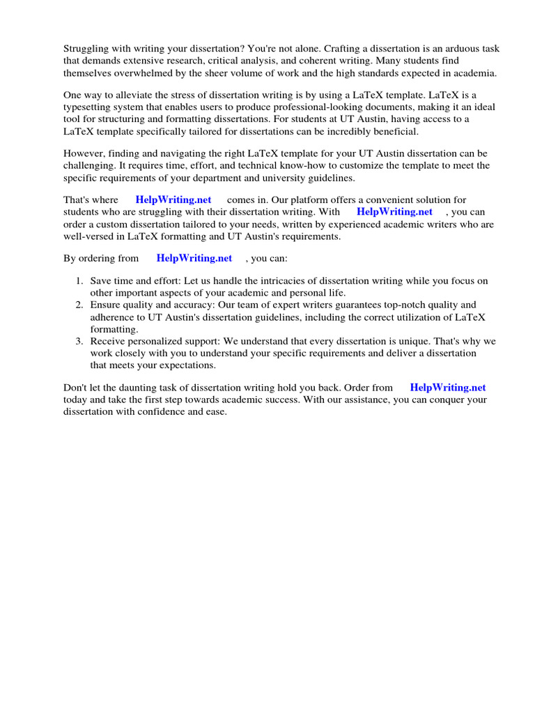 Ut Austin Dissertation Template Latex | PDF