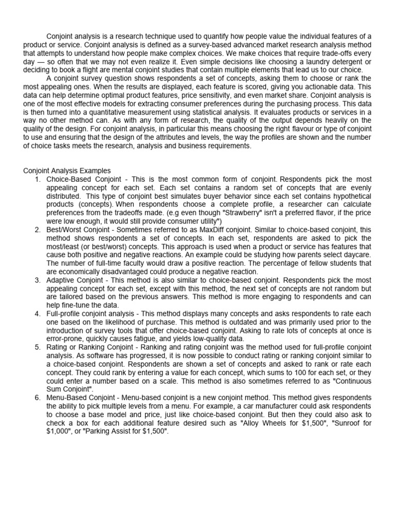 Conjoint Analysis | PDF