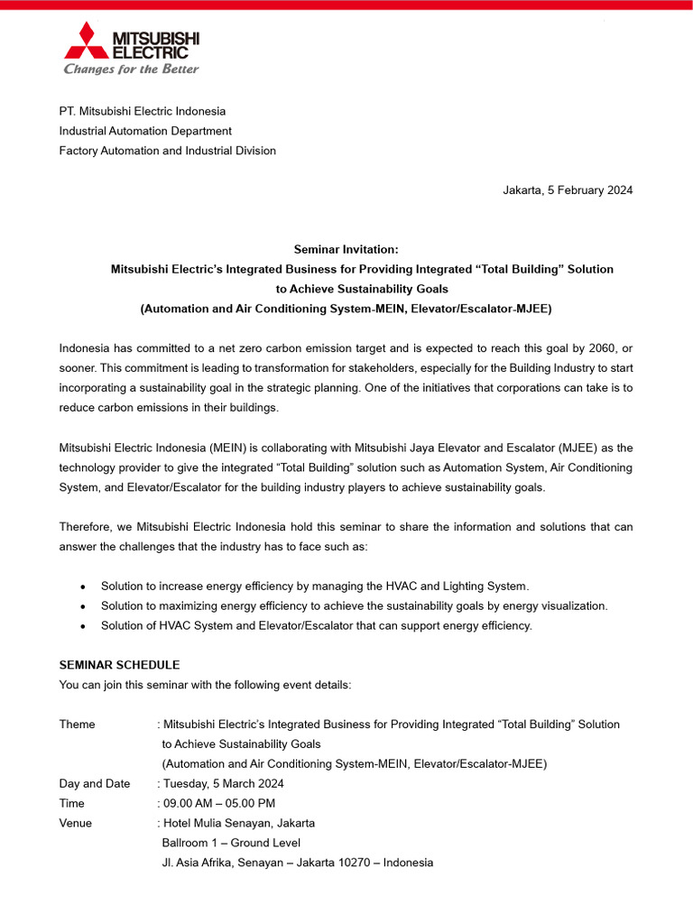 (C) Invitation of Building Automation Seminar (5 March 2024) | PDF | Automation | Efficient ...