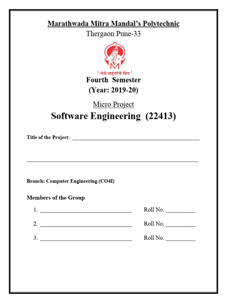 Software Engineering (22413) : Marathwada Mitra Mandal's Polytechnic | PDF