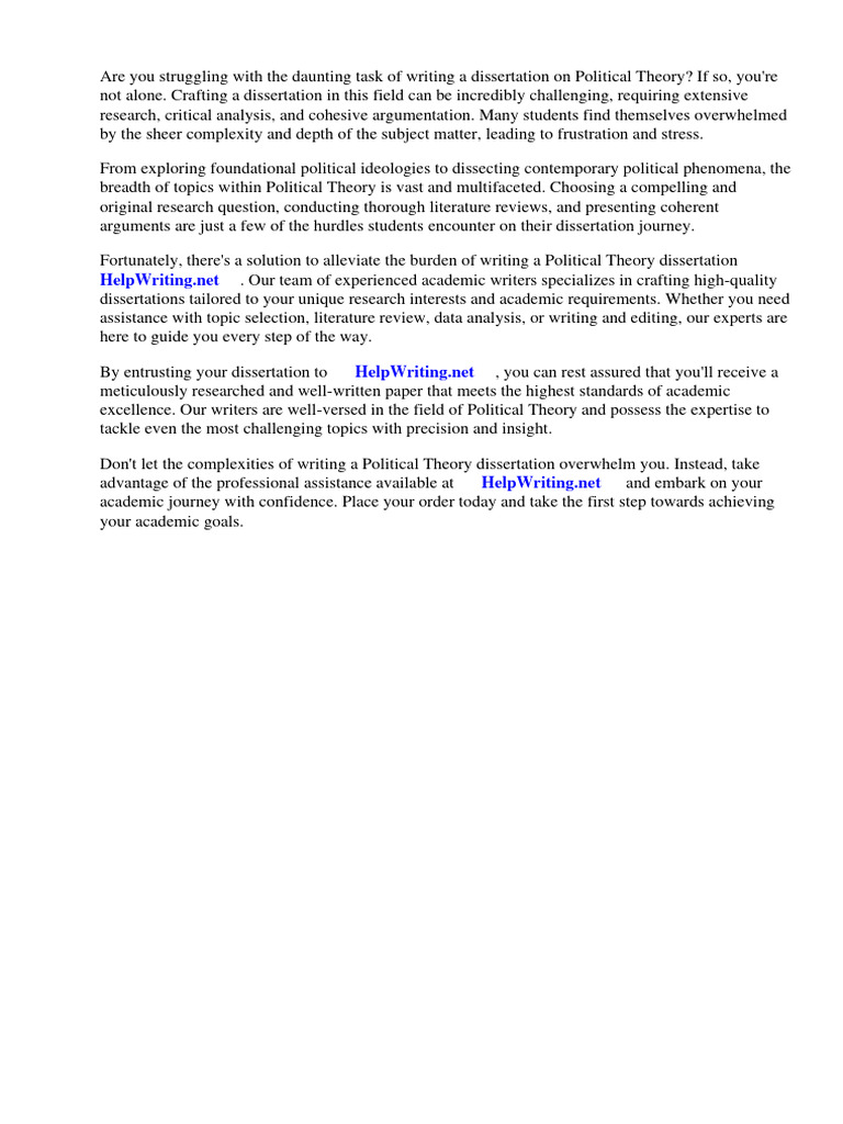 Political Theory Dissertation Ideas | Download Free PDF | Political ...