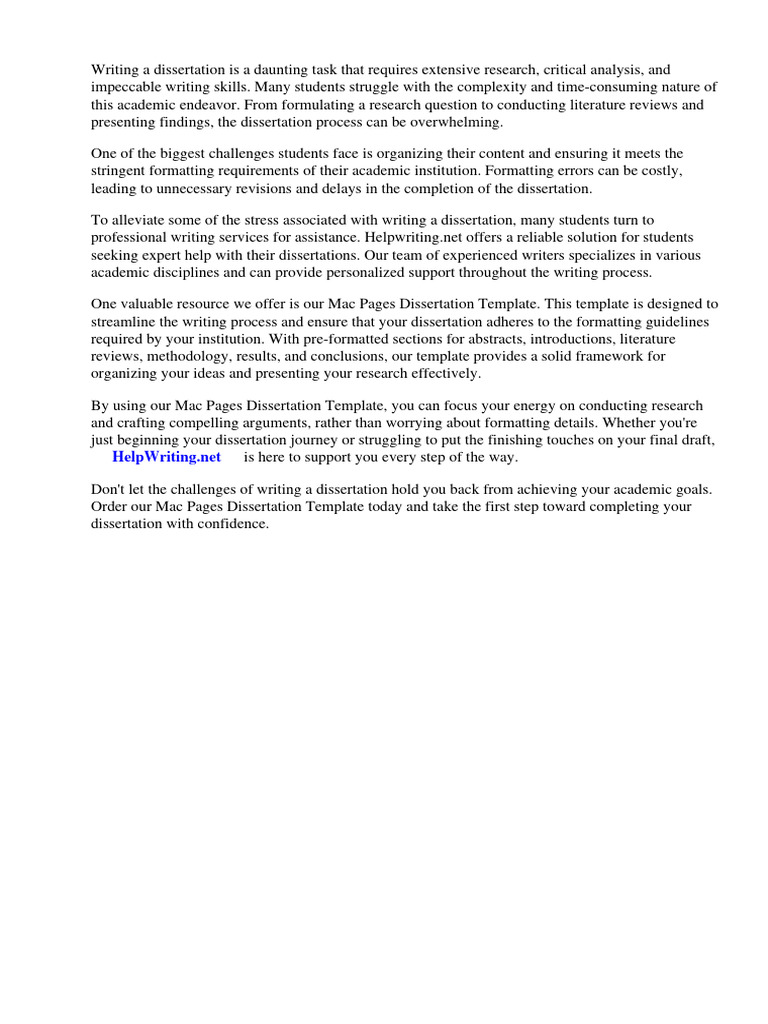 Mac Pages Dissertation Template | PDF | Thesis | Page Layout