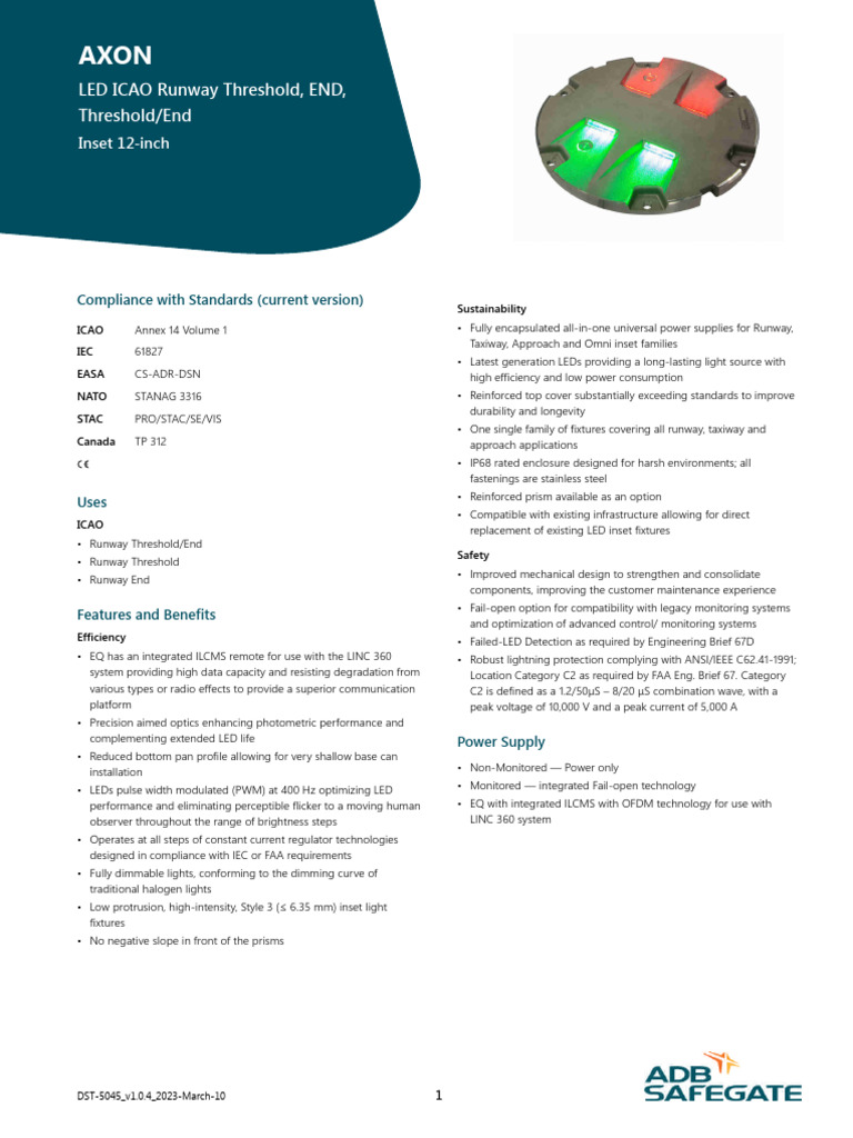 Axon Adb End Lights | PDF | Transformer | Runway