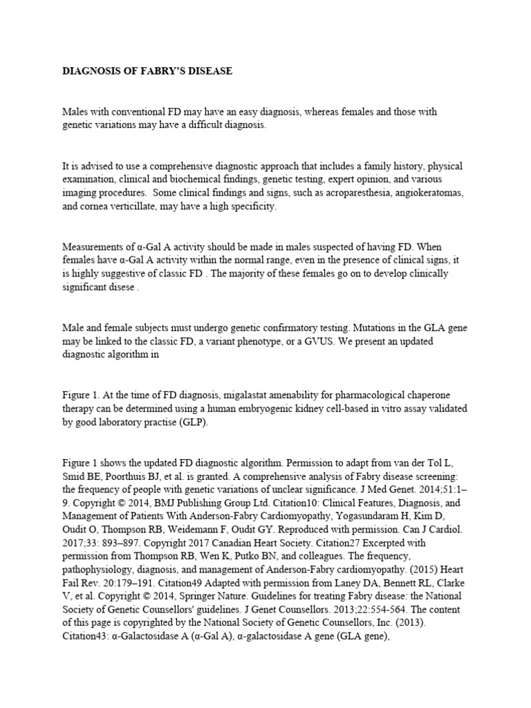 Diagnosis of FD | Download Free PDF | Medical Diagnosis | Biomarker