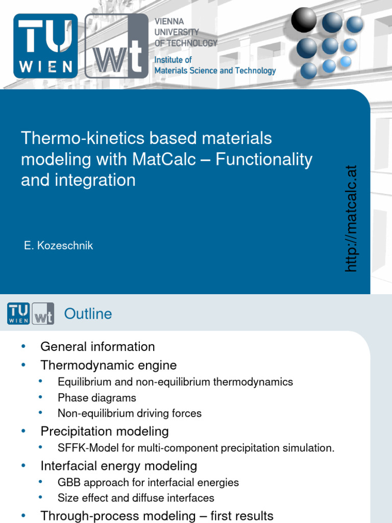 Thermo-Kinetics Based Materials Modeling With MatCalc Functionality and Integration | PDF ...