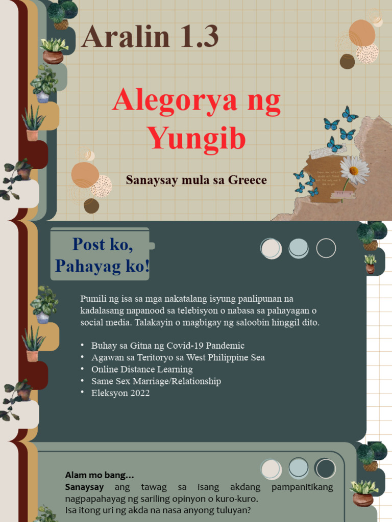 Module 1.3 Alegorya NG Yungib | PDF