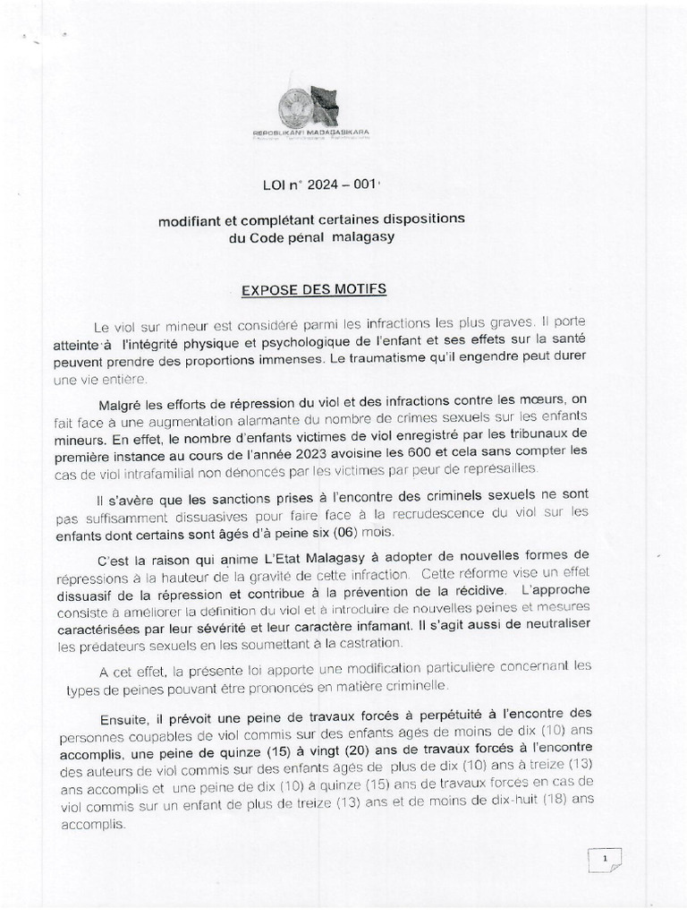 Loi 2024-001 | PDF