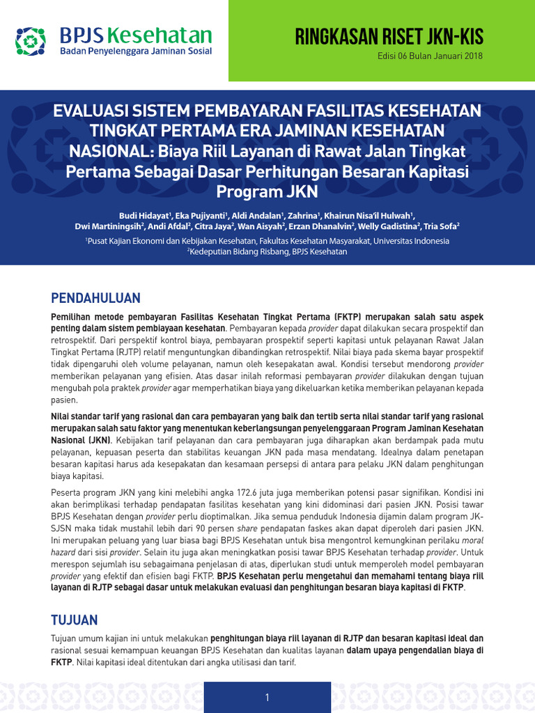 Ringkasan Riset JKN-KIS | PDF