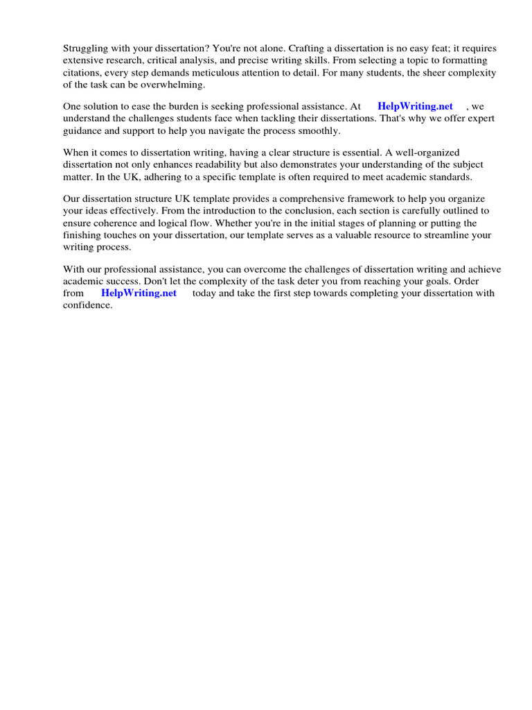 Dissertation Structure Uk Template | PDF | Thesis | Liberal Arts Education