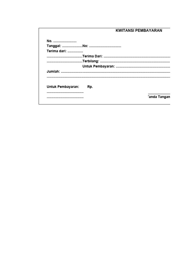 Kwitansi Kosong | PDF