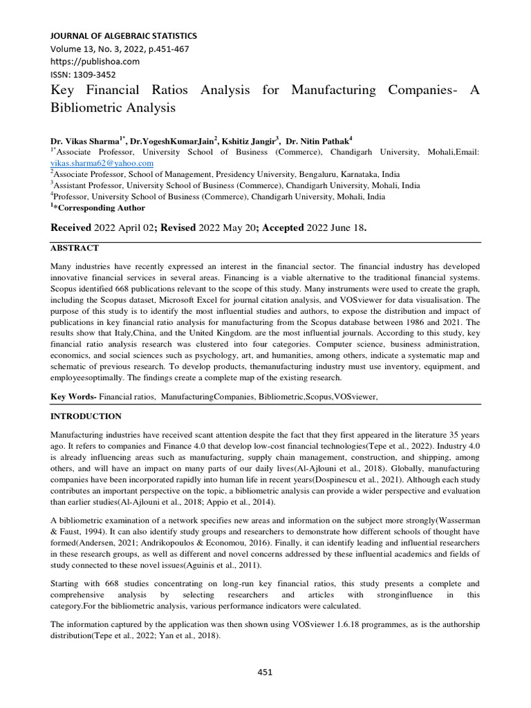 Key Financial Ratios in Manufacturing | PDF | Financial Capital | Analysis