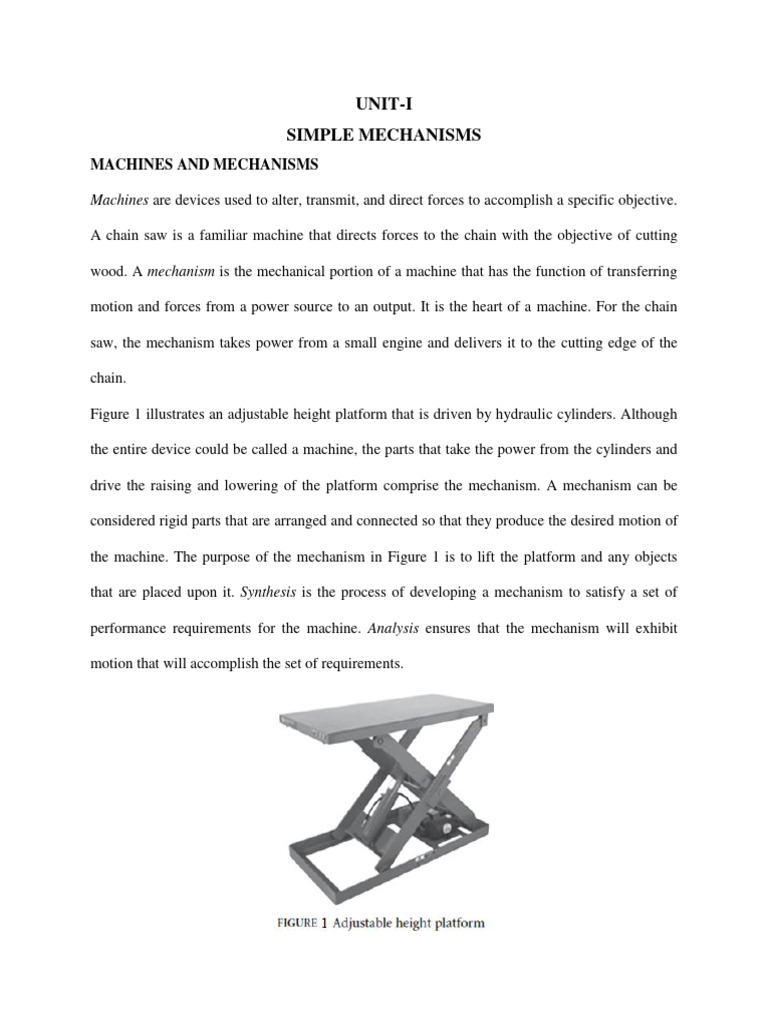 Topic-1 Machines and Mechanisms | PDF