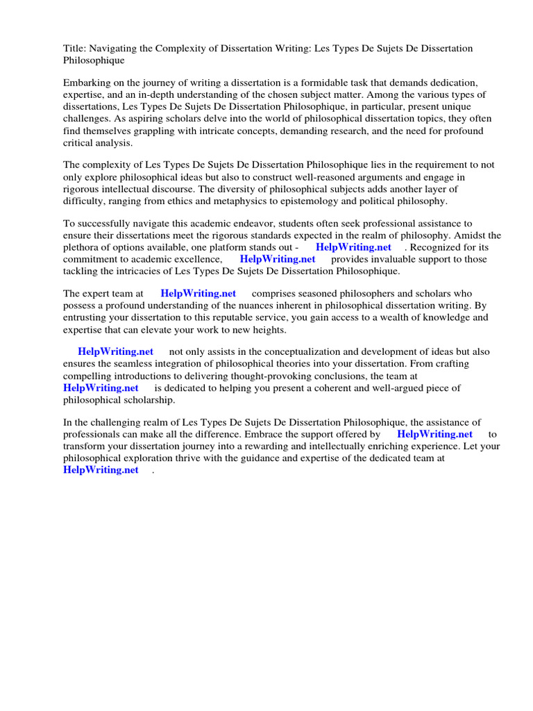 Les Types de Sujets de Dissertation Philosophique | PDF | Expert | Thesis