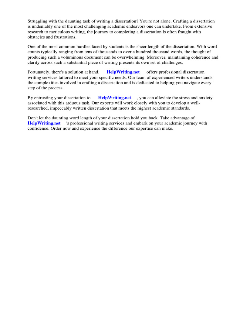 Dissertation Word Length | PDF | Thesis | Doctor Of Philosophy