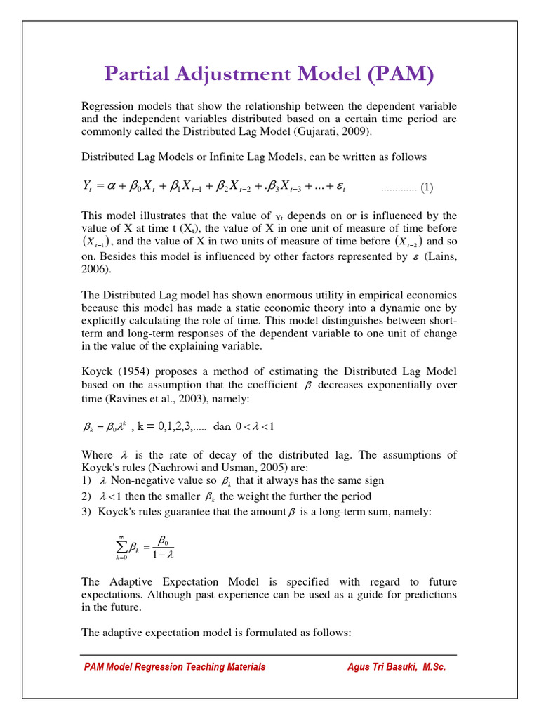 Partial Adjustment Model Regression | PDF | Multicollinearity ...