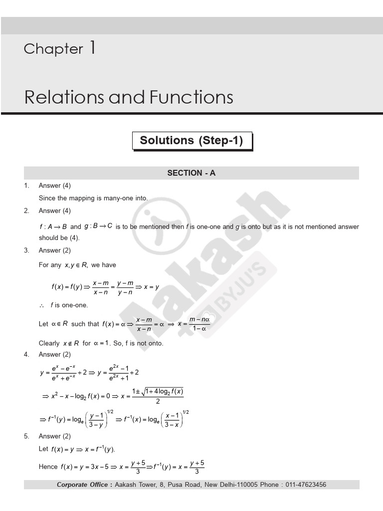 CLS - ENG 23 24 XII - Mat - Target 1 - Level 1 - Chapter 1 | PDF | Function (Mathematics ...