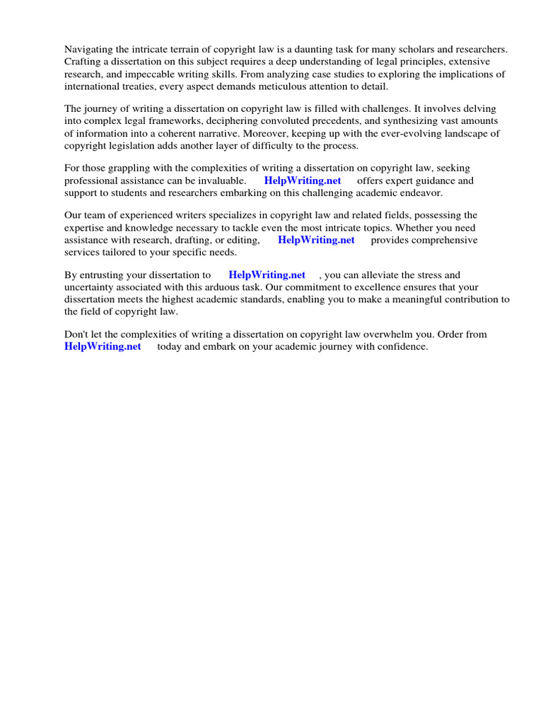 Dissertation On Copyright Law | PDF | Thesis | Copyright