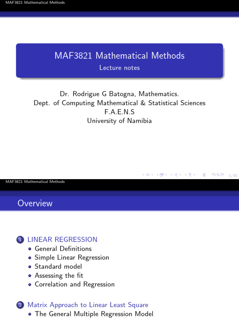 MAF3821_2024_Part1 | PDF | Dependent And Independent Variables | Regression Analysis