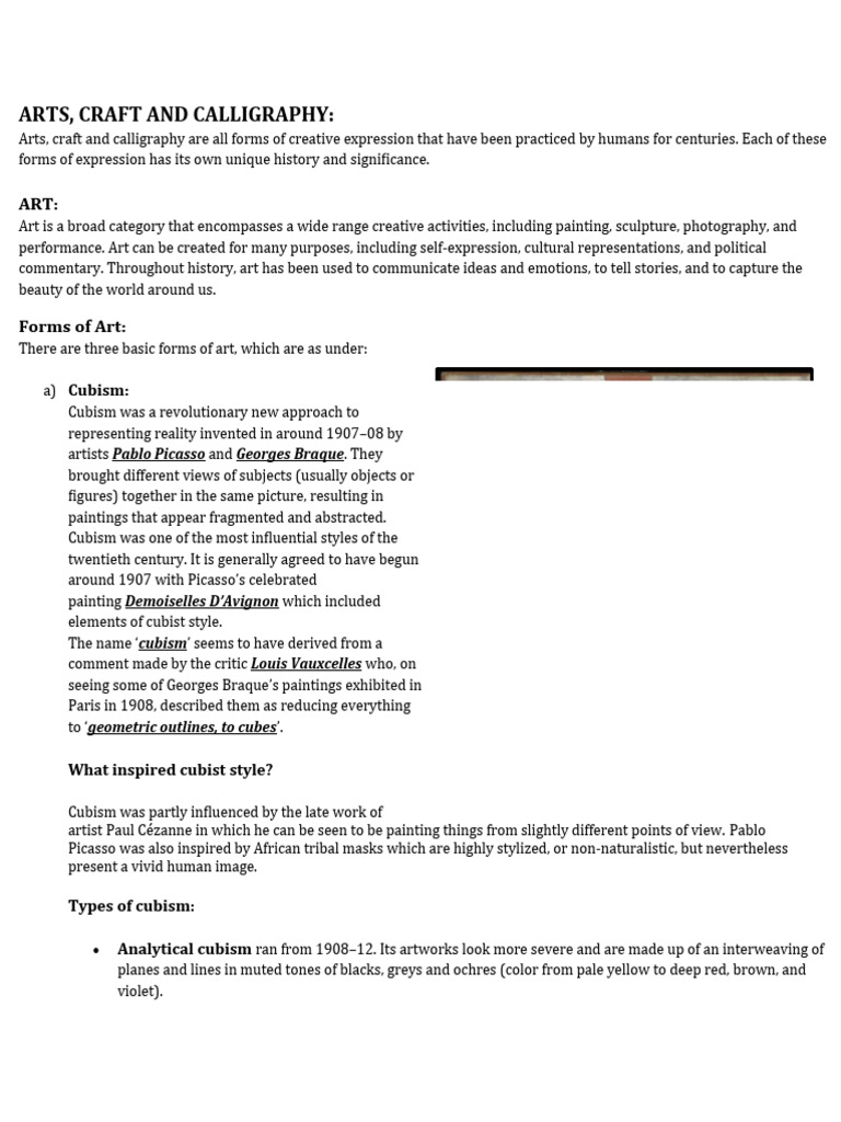 ARTS Assignment | Download Free PDF | Cubism | Realism (Arts)