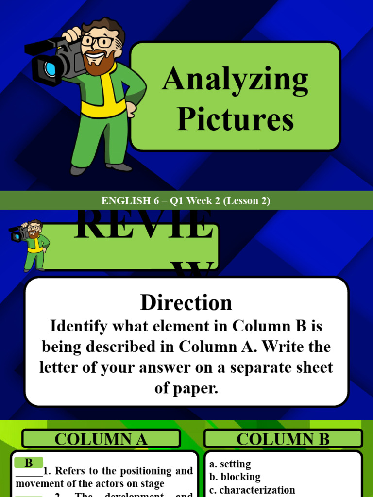 (English 6 Week 2 Lesson 2) - Analyzing Pictures PPT | PDF | Computer File | Video