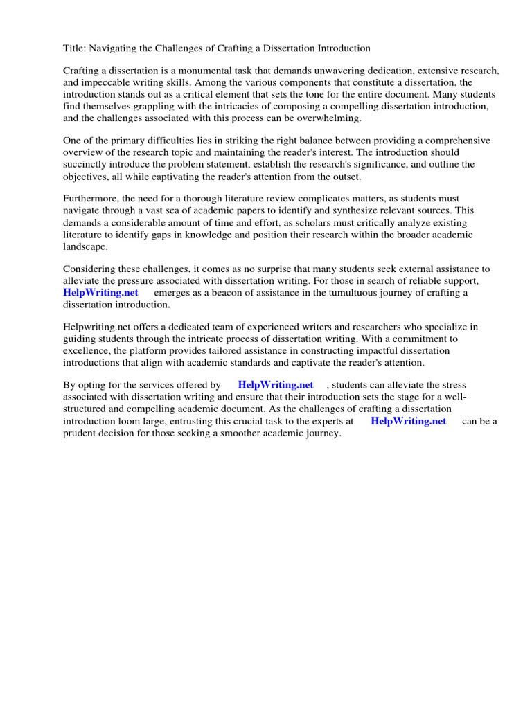 How To Write My Dissertation Introduction | PDF | Thesis | Essays