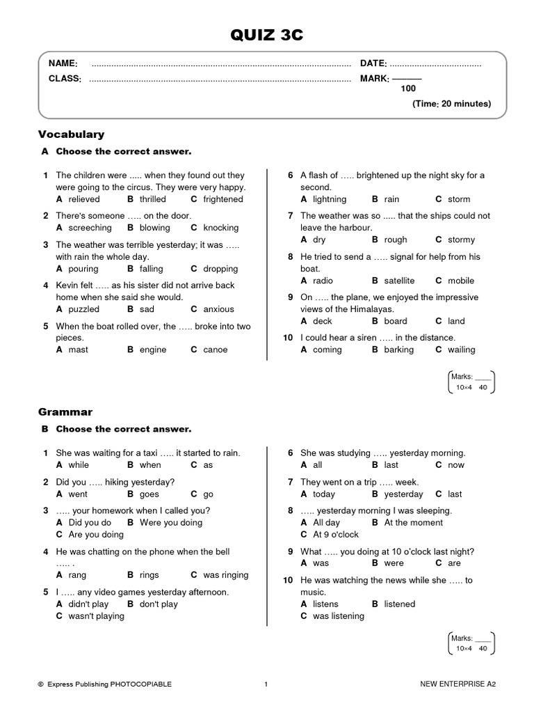 2 09 Enterprise A2 Quiz 03c | PDF