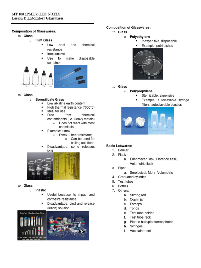 MT 103 PMLS Lec Notes | PDF | Occupational Safety And Health | Microscope