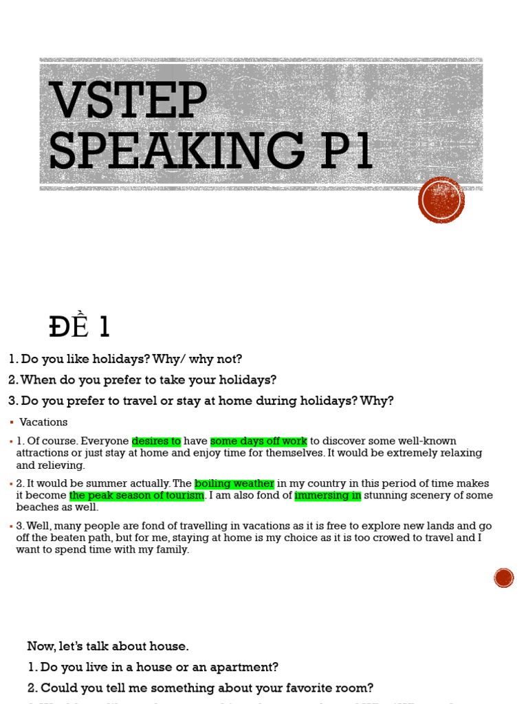 Speaking Test Topics and Responses | PDF | Clothing | Meal