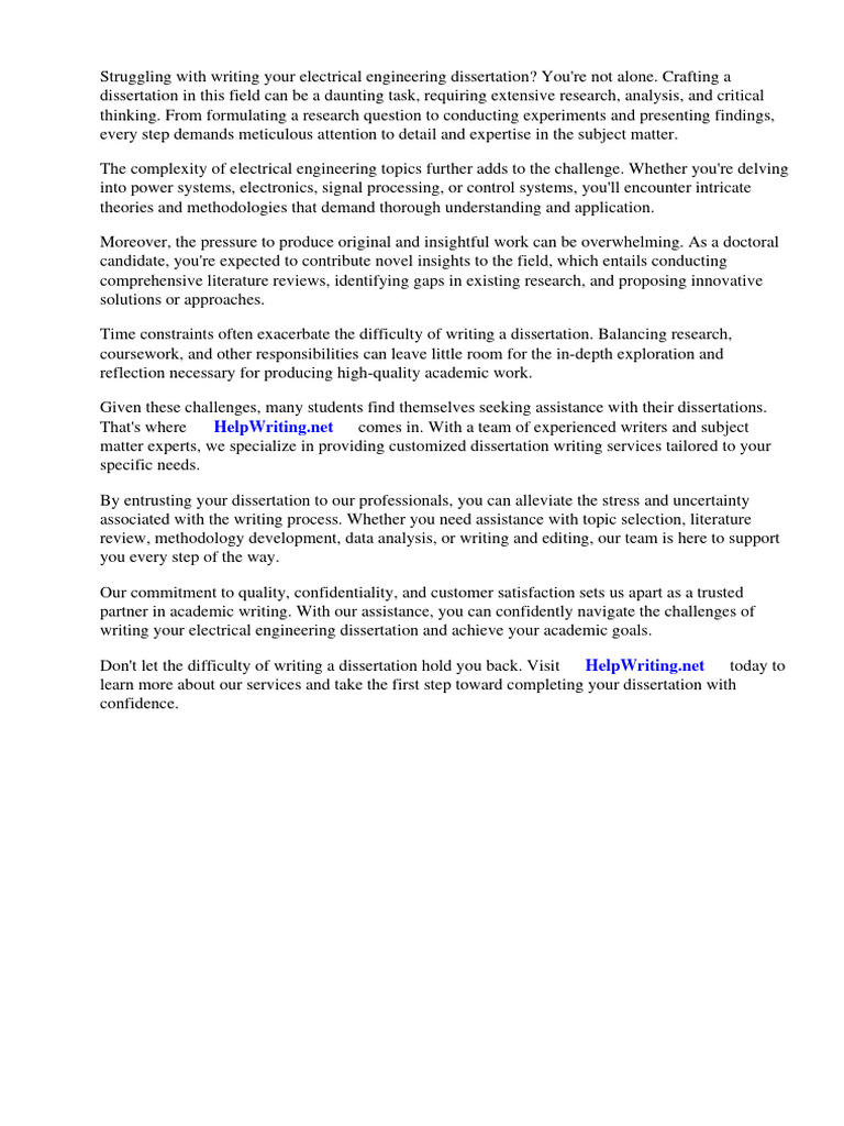 Electrical Engineering Dissertation Sample | PDF | Thesis | Electrical ...